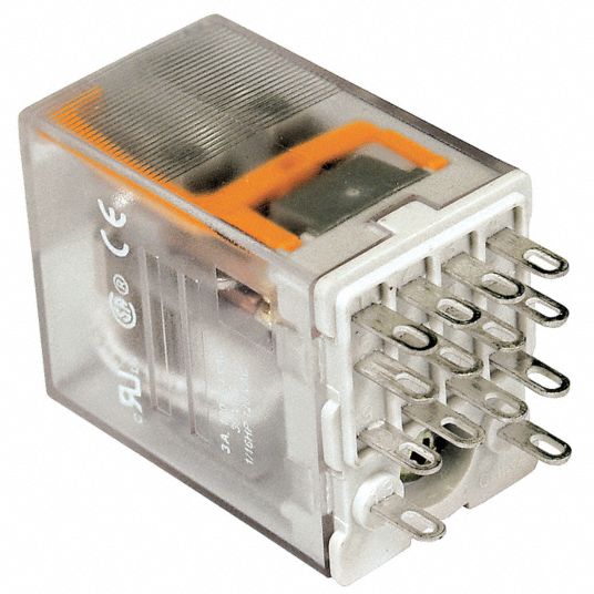 SCHNEIDER ELECTRIC, 24V AC, 14 Pins/Terminals, Plug-In Relay - 6CWE2 ...