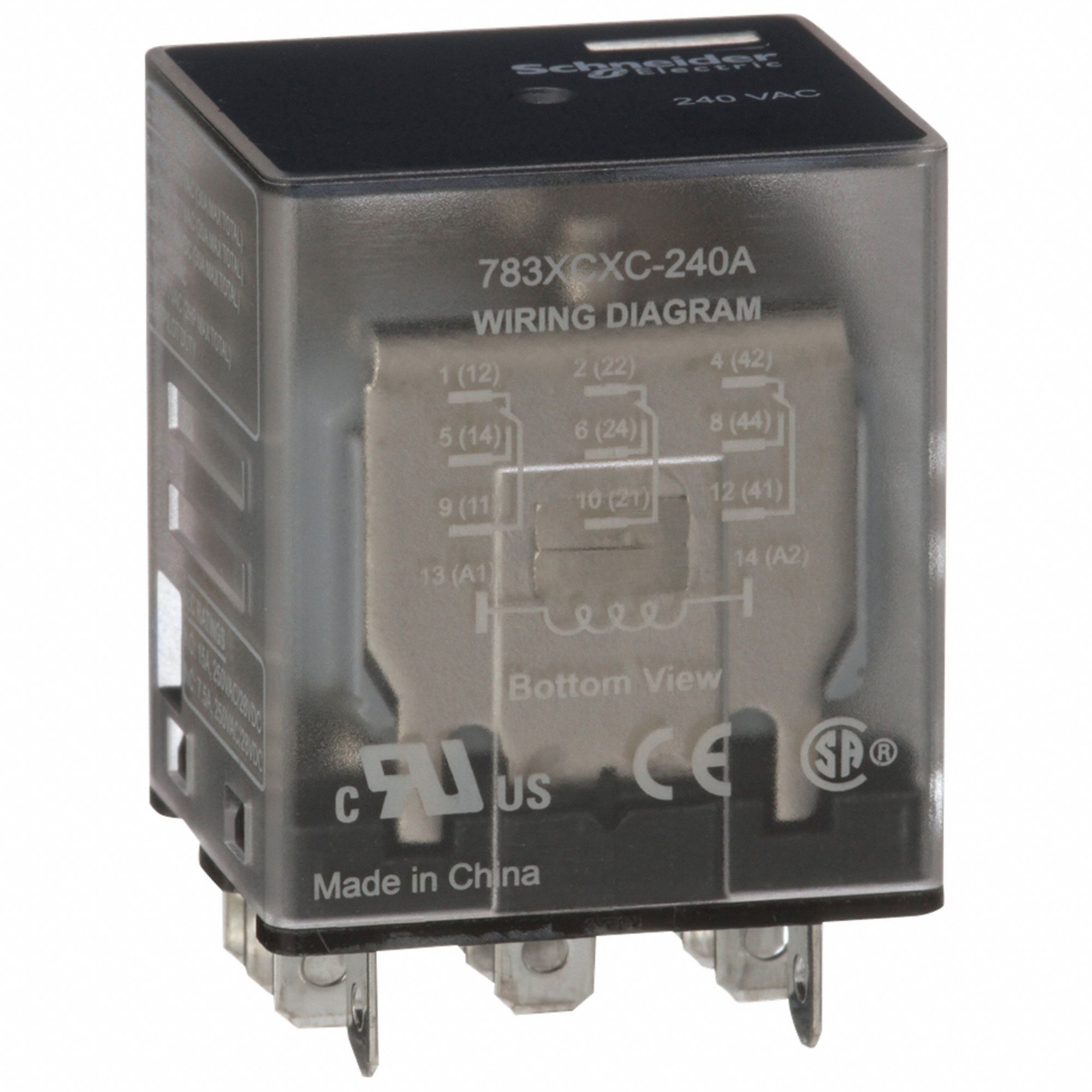 SCHNEIDER, Socket Mounted, 15 A Current Rating, General Purpose Relay - 6CWG6|783XCXC-240A ...