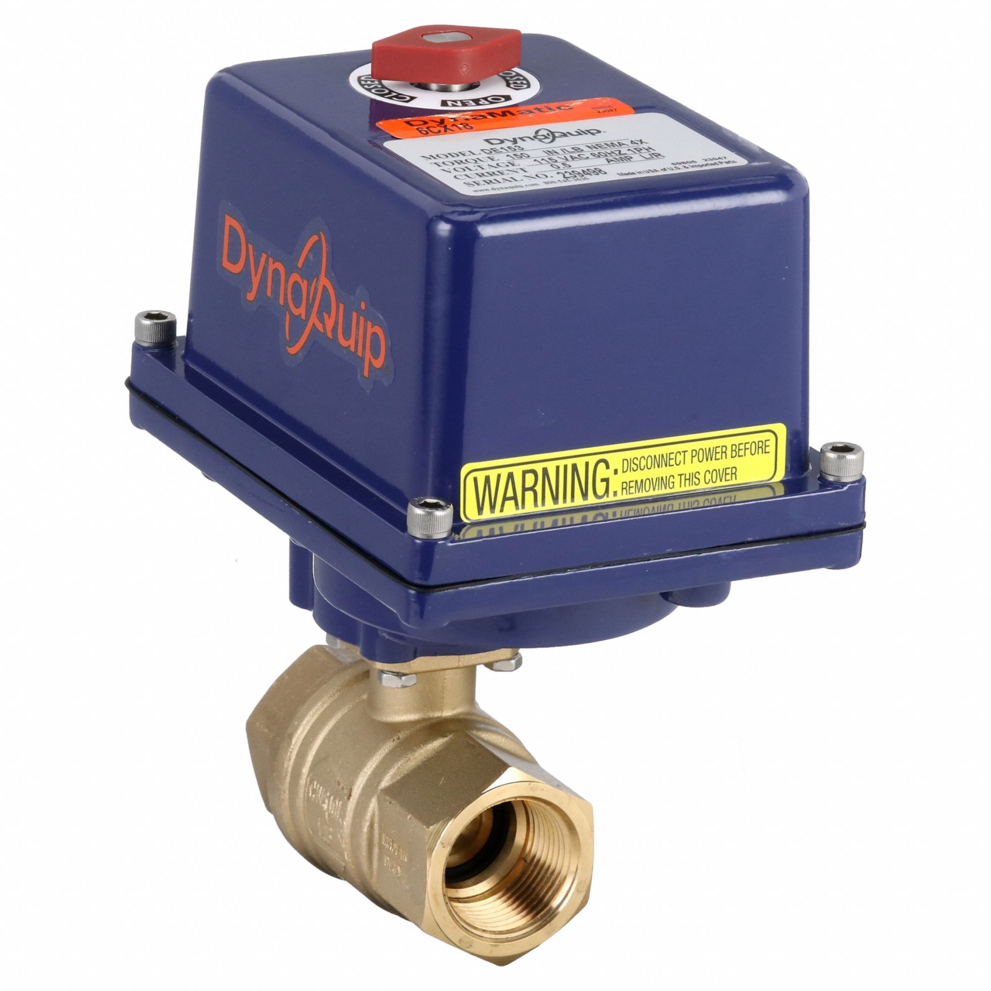 DYNAQUIP CONTROLS, 1 in, Brass, Electrically Actuated Two-Way Ball ...