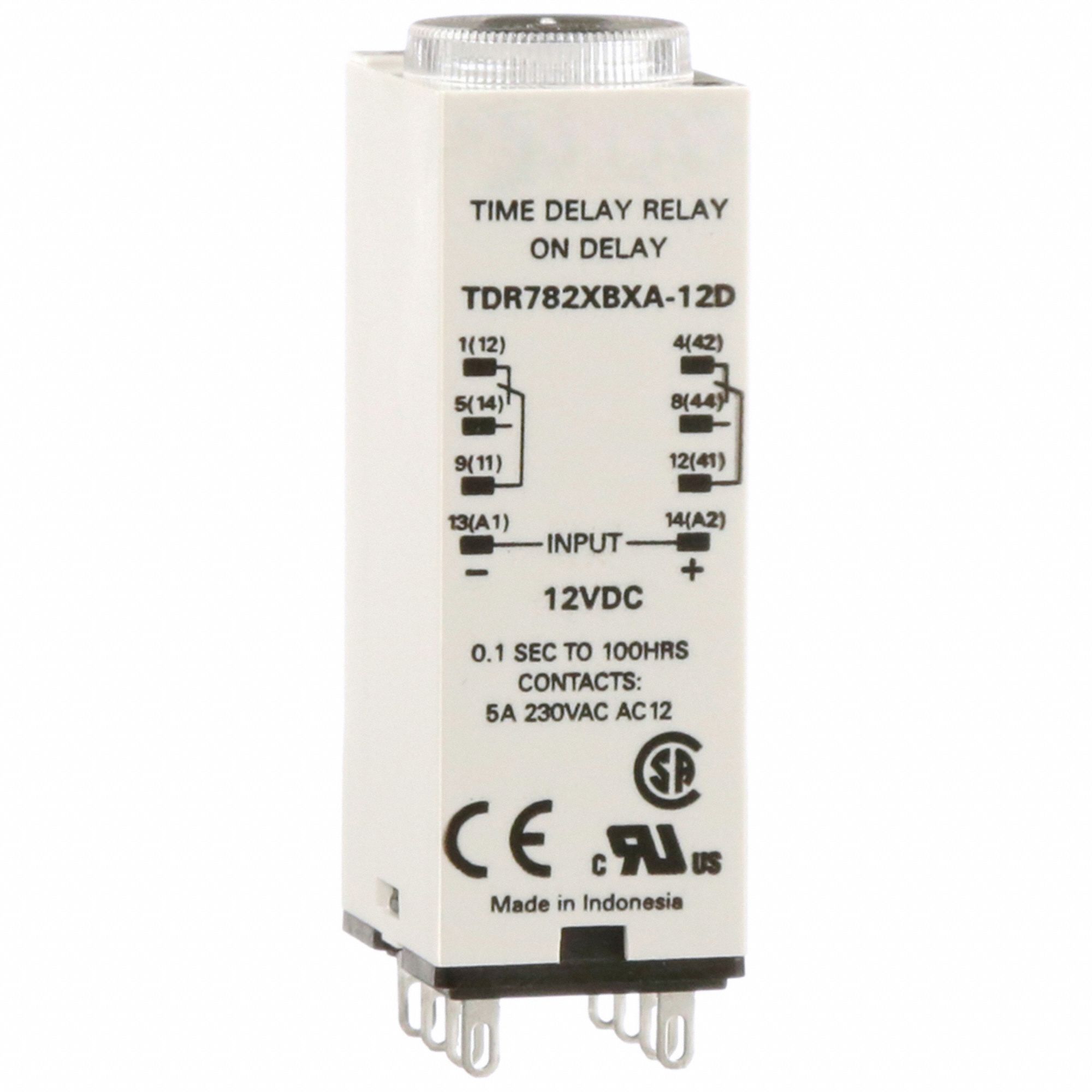 SCHNEIDER, Socket Mounted, 12V DC, Single Function Time Delay Relay ...