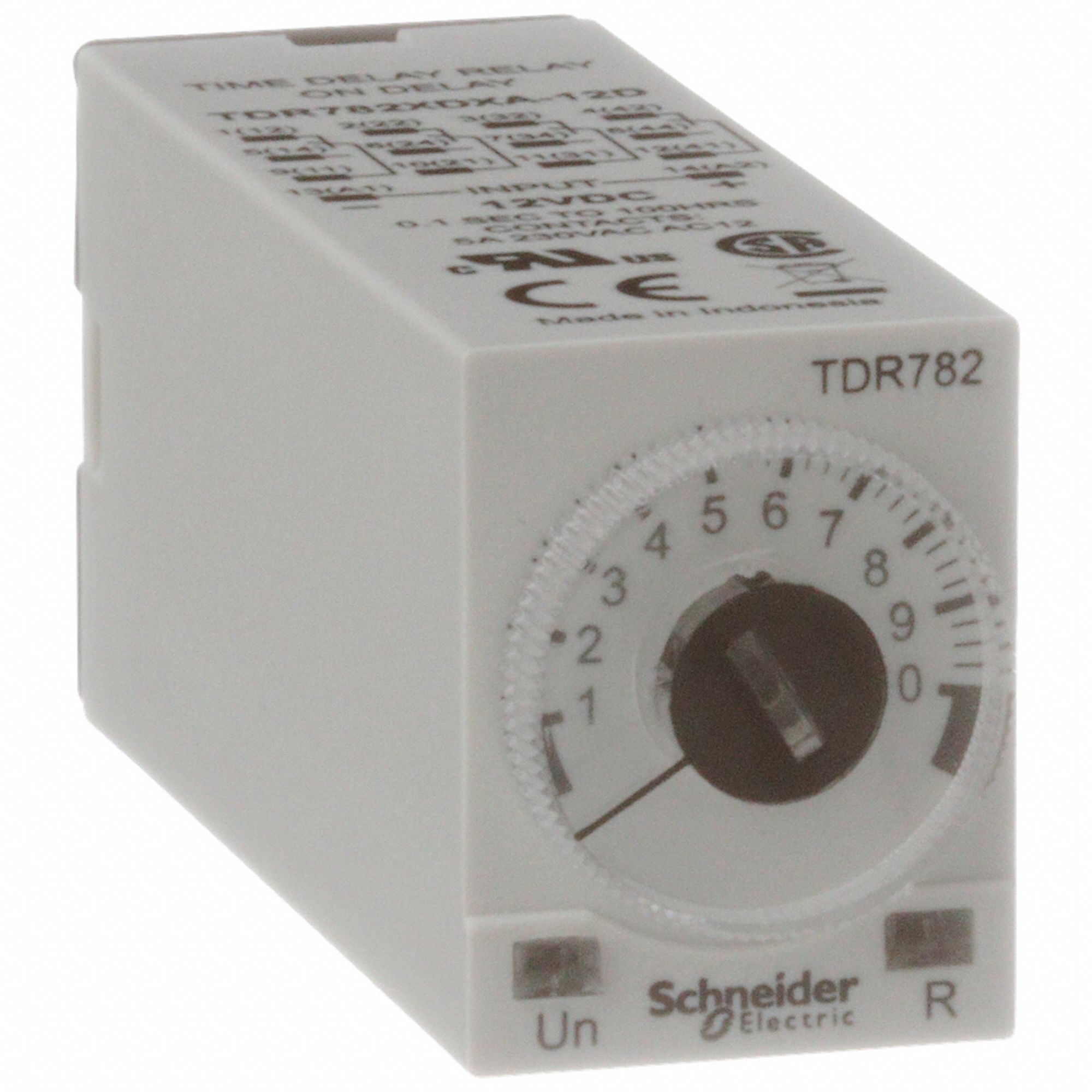SCHNEIDER, Socket Mounted, 12V DC, Single Function Time Delay Relay ...