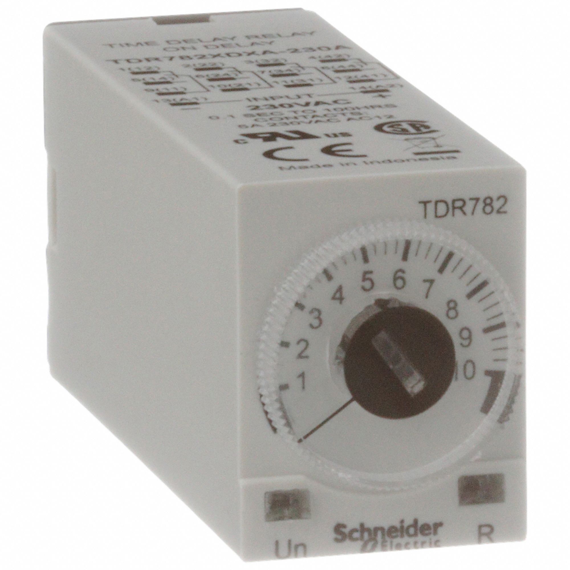 SCHNEIDER, Socket Mounted, 230V AC, Single Function Time Delay Relay ...