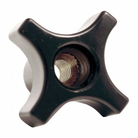 DAVIES Hand Knob: 4 Point, Thermoset, Internal Threads, 3/8"-16 Thread ...