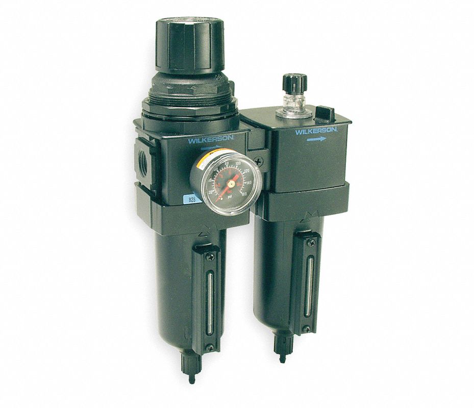WILKERSON Filtro/Regulador/Lubricador, 3/8" NPT, Rango de Ajuste 0 a 125 psi - 6D775 | D28-03 ...