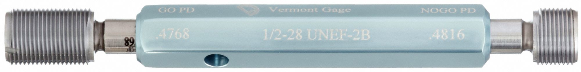 VERMONT GAGE, Go/No-Go (Plus/Minus), 1/2"-28 Thread Size, Threaded Plug Gauge Assembly - 6DHN5 ...
