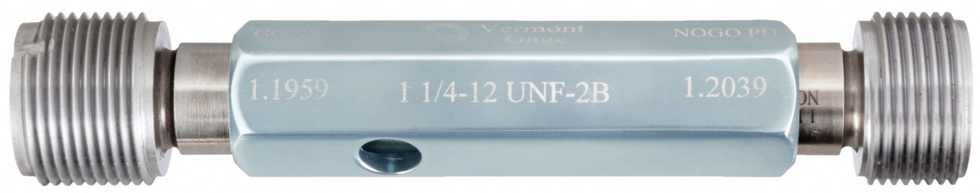 VERMONT GAGE, Go/No-Go (Plus/Minus), 1 1/4"-12 Thread Size, Threaded Plug Gauge Assembly - 6DHR4 ...