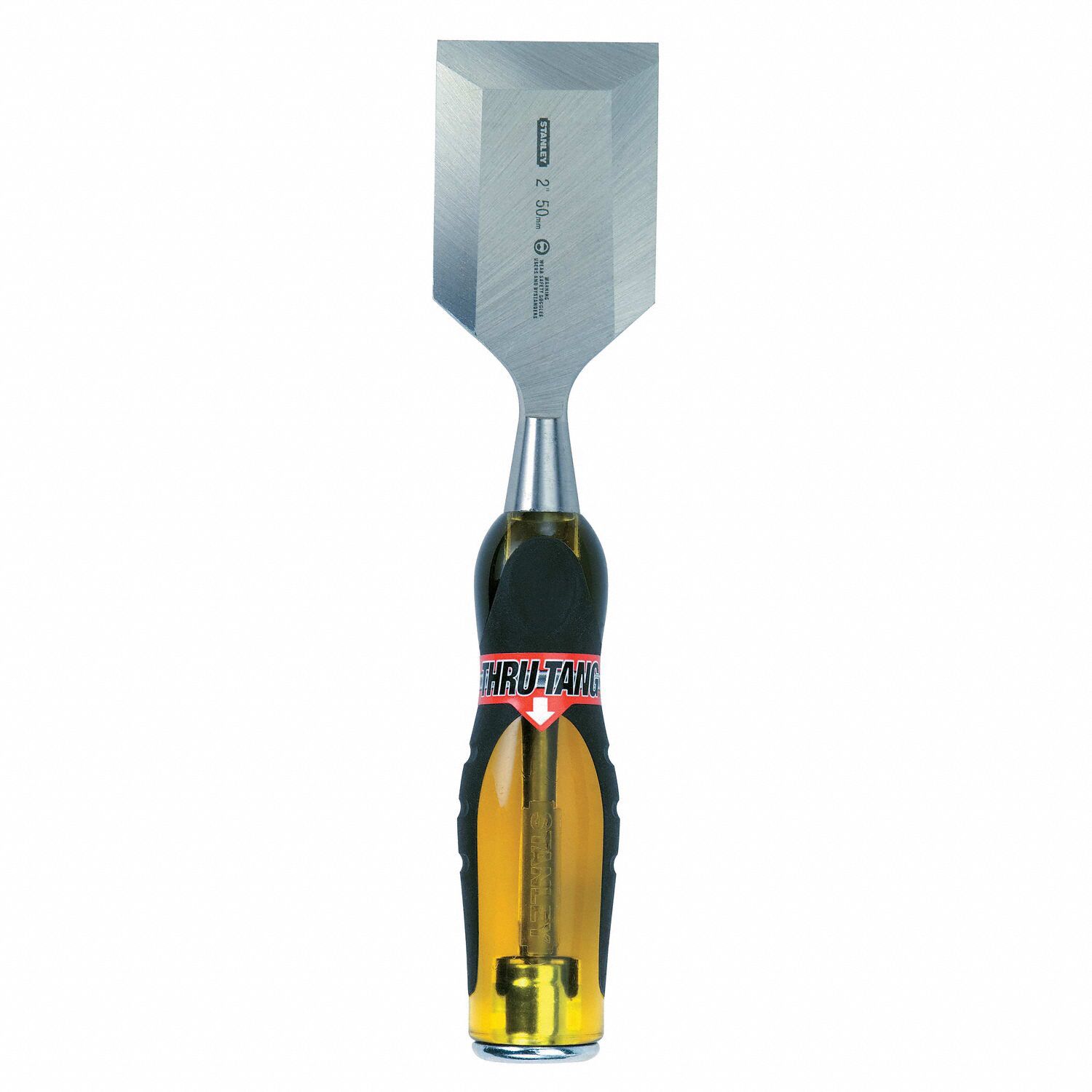 STANLEY Short Blade Chisel: Plastic, 9 in Overall Lg, 2 in Wd, Straight ...