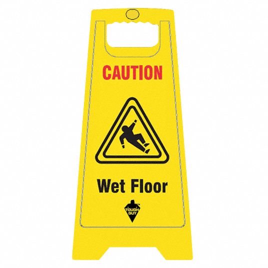 Polypropylene, 24 in x 11 29/36 in x 12 in Nominal Sign Size, Floor ...