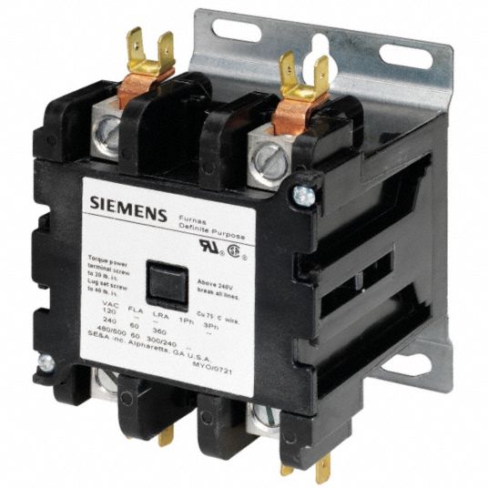 SIEMENS 24V AC Definite Purpose Magnetic Contactor; No. of Poles 2, 25 ...