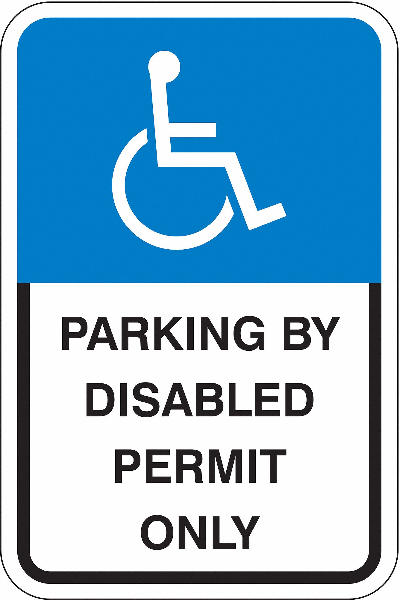 18 in x 12 in Nominal Sign Size, Aluminum, Handicap Parking Sign ...