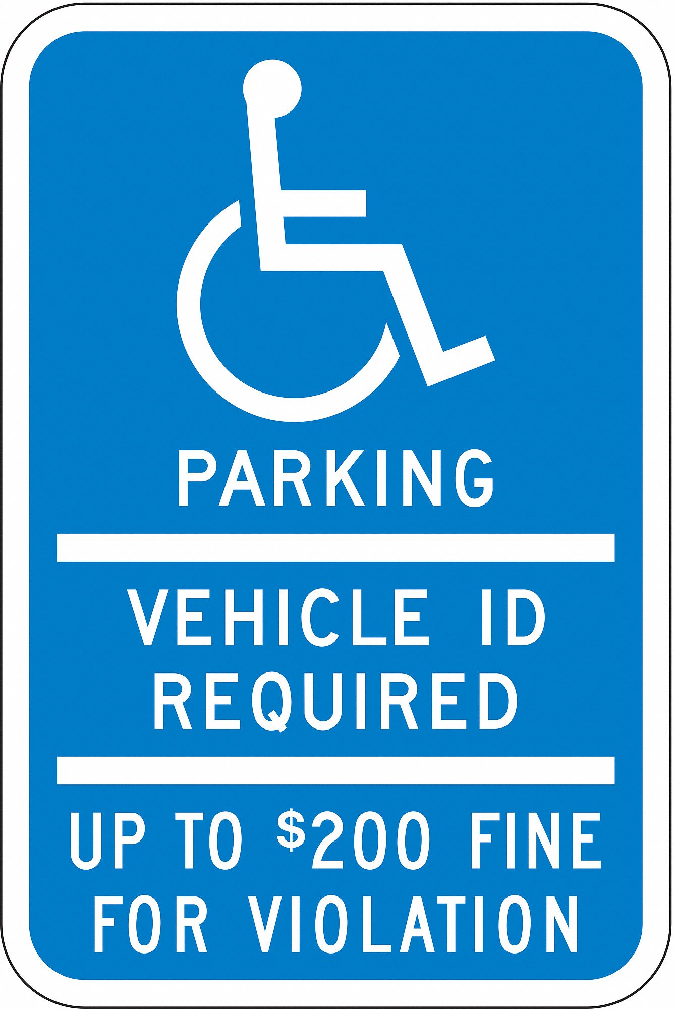 18 in x 12 in Nominal Sign Size, Aluminum, Handicap Parking Sign ...