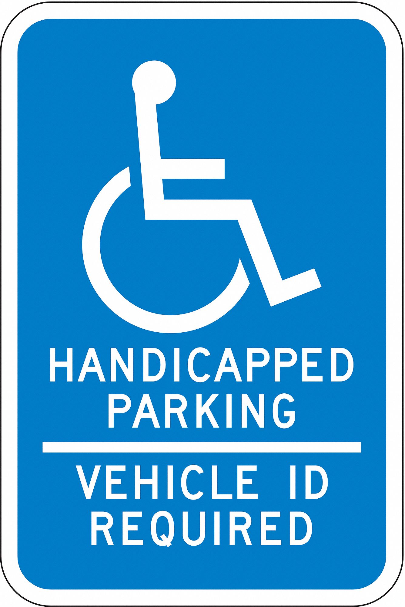 18 in x 12 in Nominal Sign Size, Aluminum, Handicap Parking Sign ...