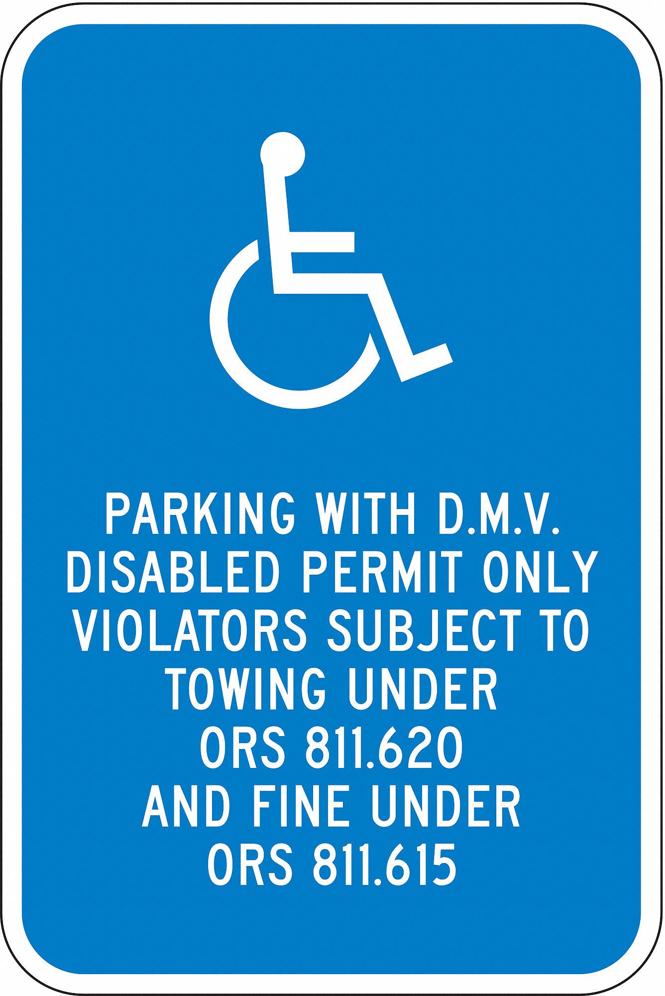 18 in x 12 in Nominal Sign Size, Aluminum, Handicap Parking Sign ...