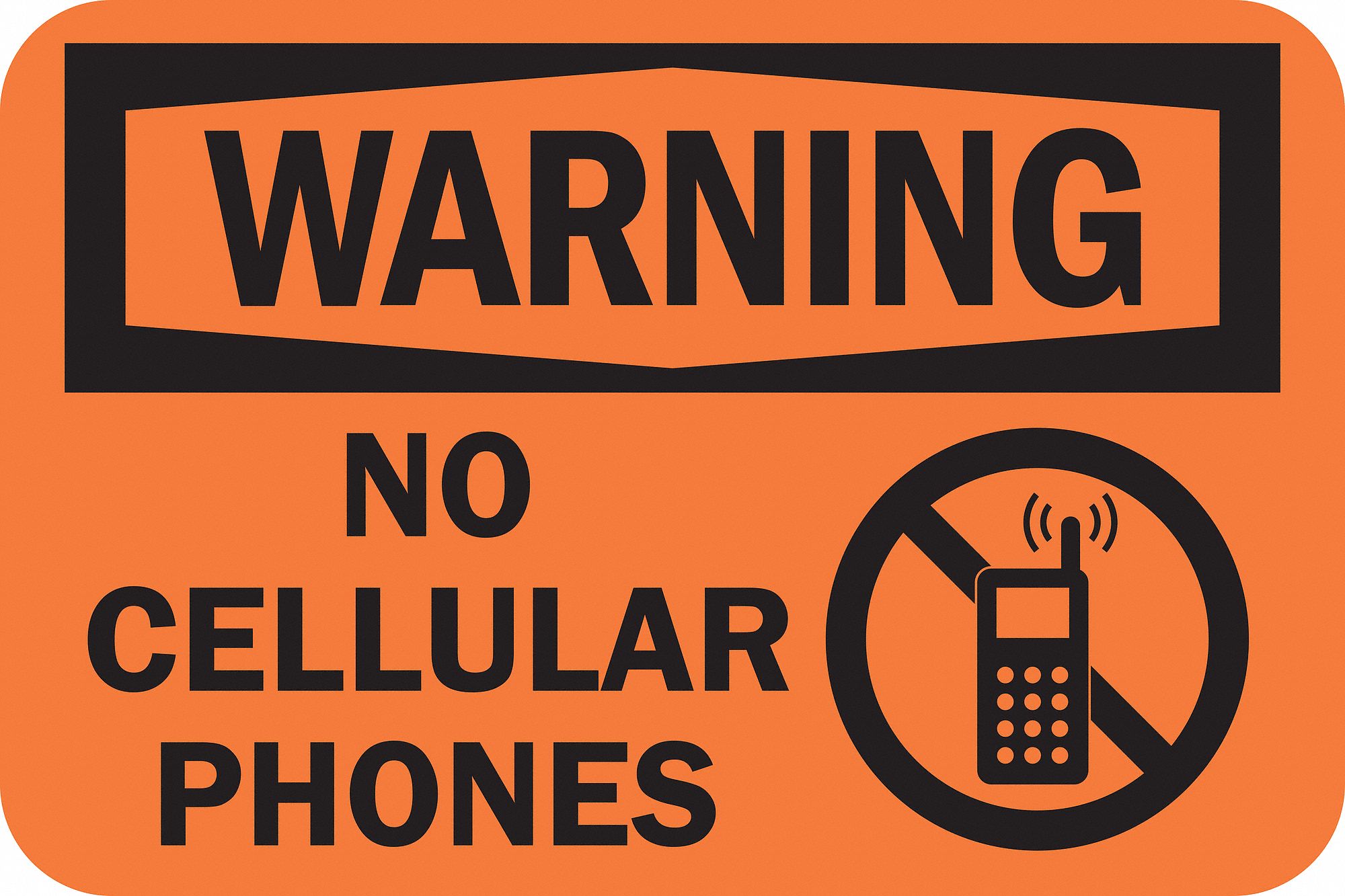 Aluminum, Mounting Holes Sign Mounting, Reflective No Phone Warning ...