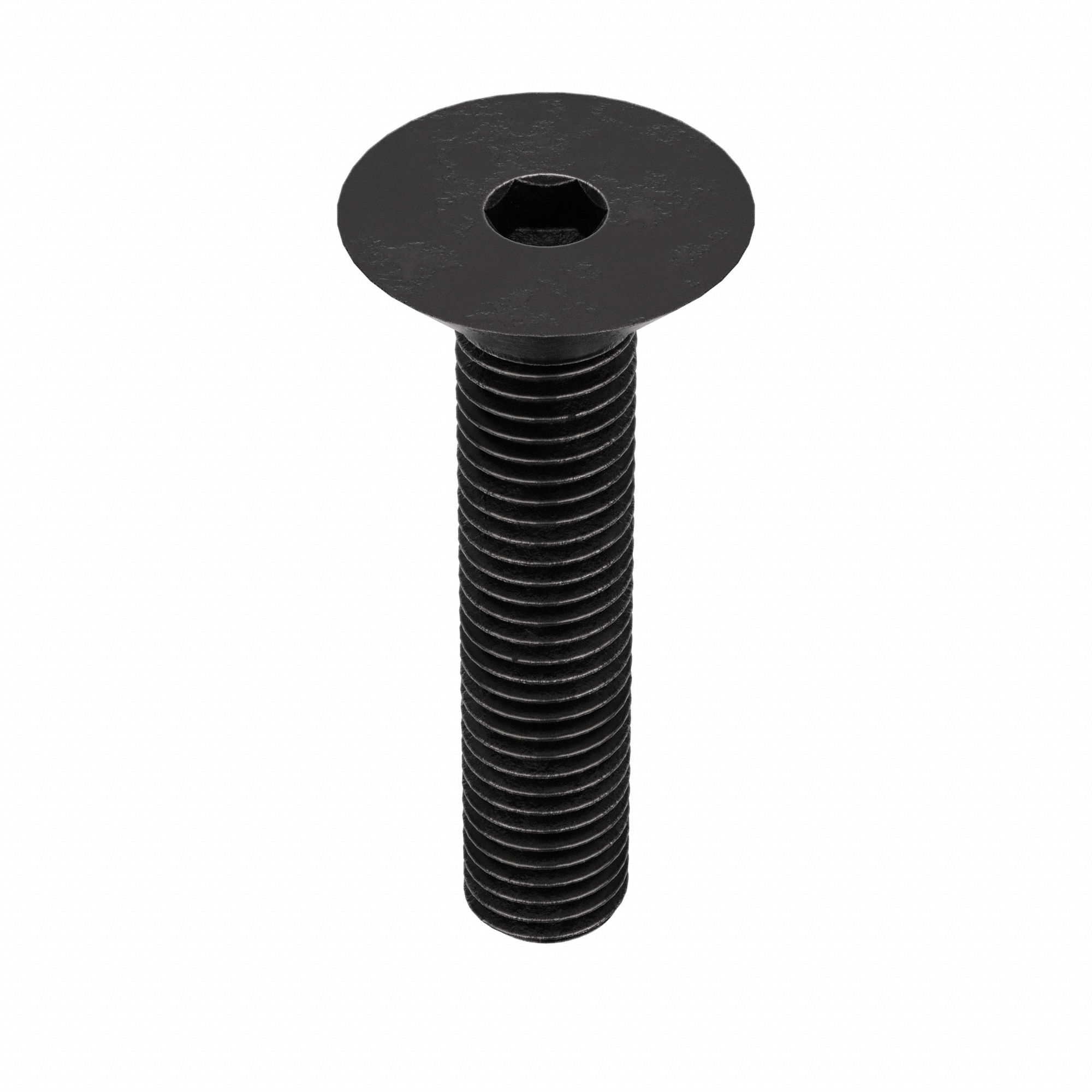 Flat, Metric Socket Flat Head Cap Screw, M12-1.75, Steel, Class 10.9, Black Oxide, 55mm Length ...