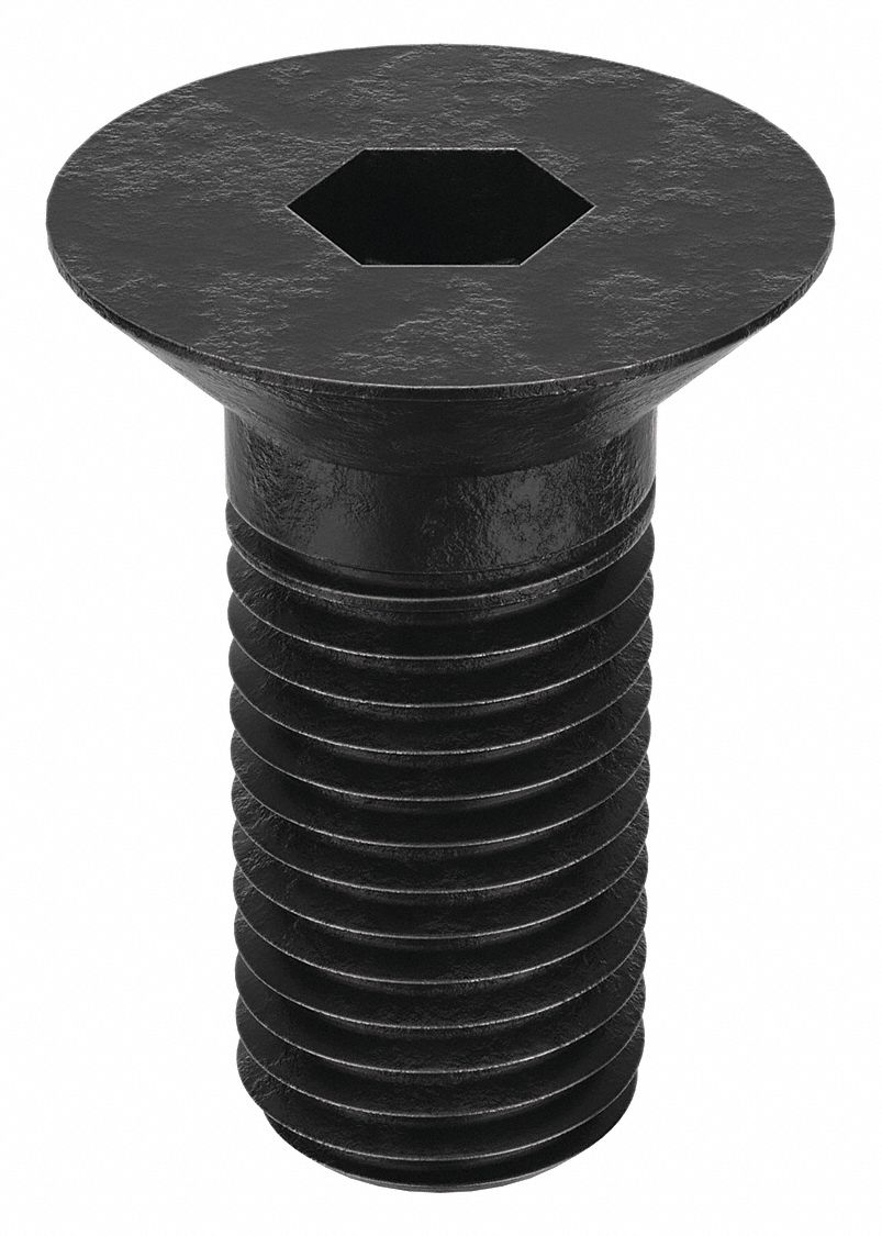 Flat, Metric Socket Flat Head Cap Screw, M20-2.50, Steel, Class 10.9 ...