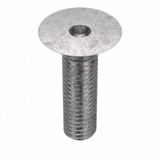 Flat, Metric Socket Flat Head Cap Screw, M5-0.80, Stainless Steel, A4, Plain, 16mm Length - Grainger