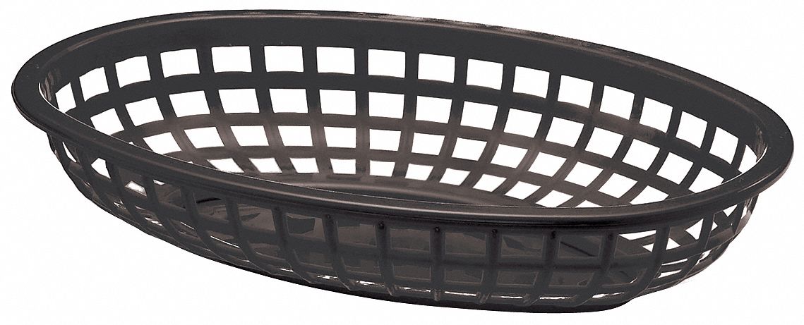 TABLECRAFT PRODUCTS COMPANY, Black, Plastic, Food Serving Basket ...