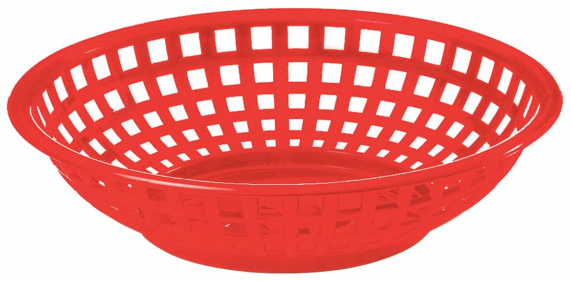 TABLECRAFT PRODUCTS COMPANY, Red, Plastic, Food Serving Basket - 6DVN7 ...