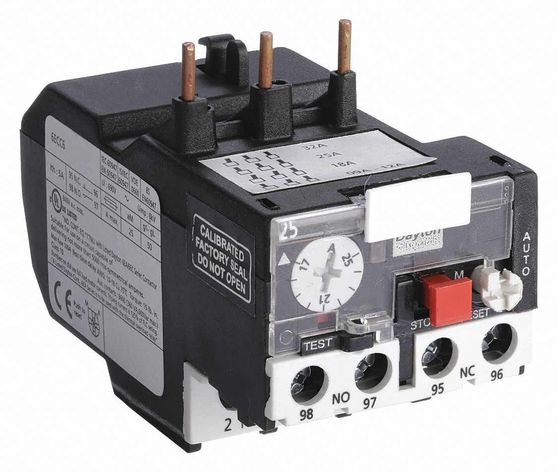 DAYTON, Thermal Protection, 3 Poles, Overload Relay - 6ECC6|6ECC6 ...