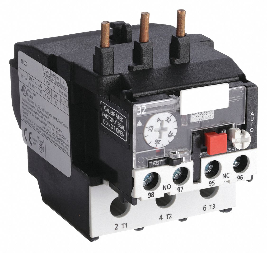 DAYTON, Thermal Protection, 3 Poles, Overload Relay - 6ECC7|6ECC7 ...