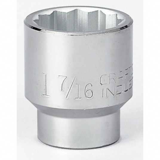 Socket, 3/4 in Drive Size, Alloy Steel, Chrome Finish - Grainger