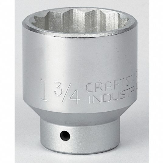 Socket, 3/4 in Drive Size, Alloy Steel, Chrome Finish - Grainger