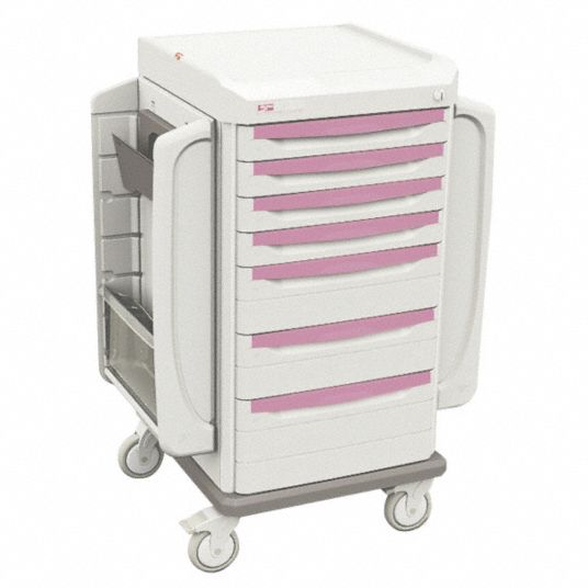 METRO, Polymer, (4) Swivel, Bedside & Nurse Server Cart - 6EJF8|SXRSBED ...
