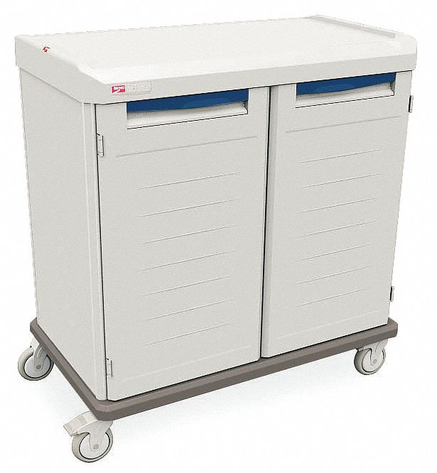 METRO, Polymer, (4) Swivel, General Medical Supply Cart with Enclosed ...