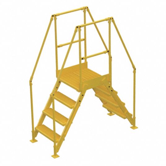 4-Step Welded Steel, Serrated Step Tread, 24 in Platform Depth, 40 in ...