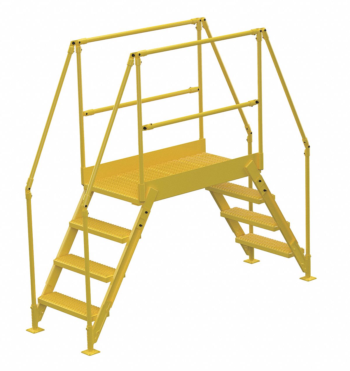 4-Step Welded Steel, Serrated Step Tread, 48 in Platform Depth, 40 in ...