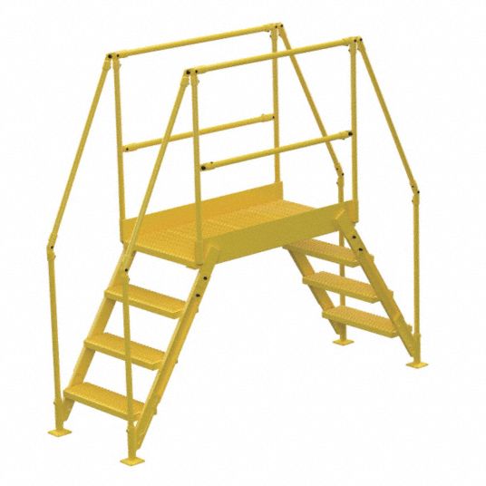 4-Step Welded Steel, Serrated Step Tread, 48 in Platform Depth, 40 in ...