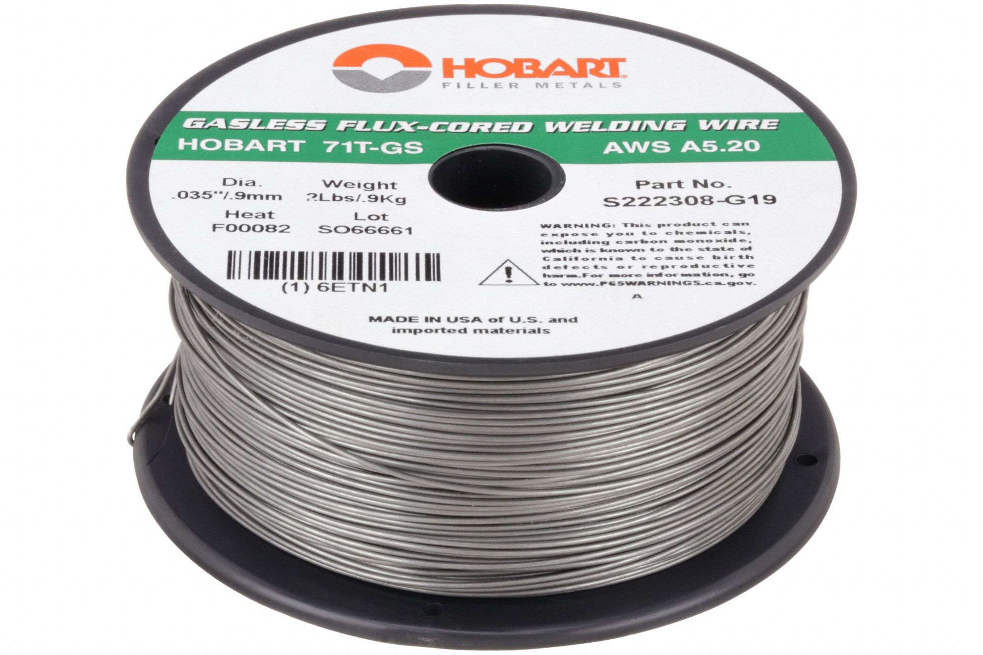 HOBART Alambre de Soldadura FCAW , dia. - 6ETN1 | 6ETN1 - Grainger México