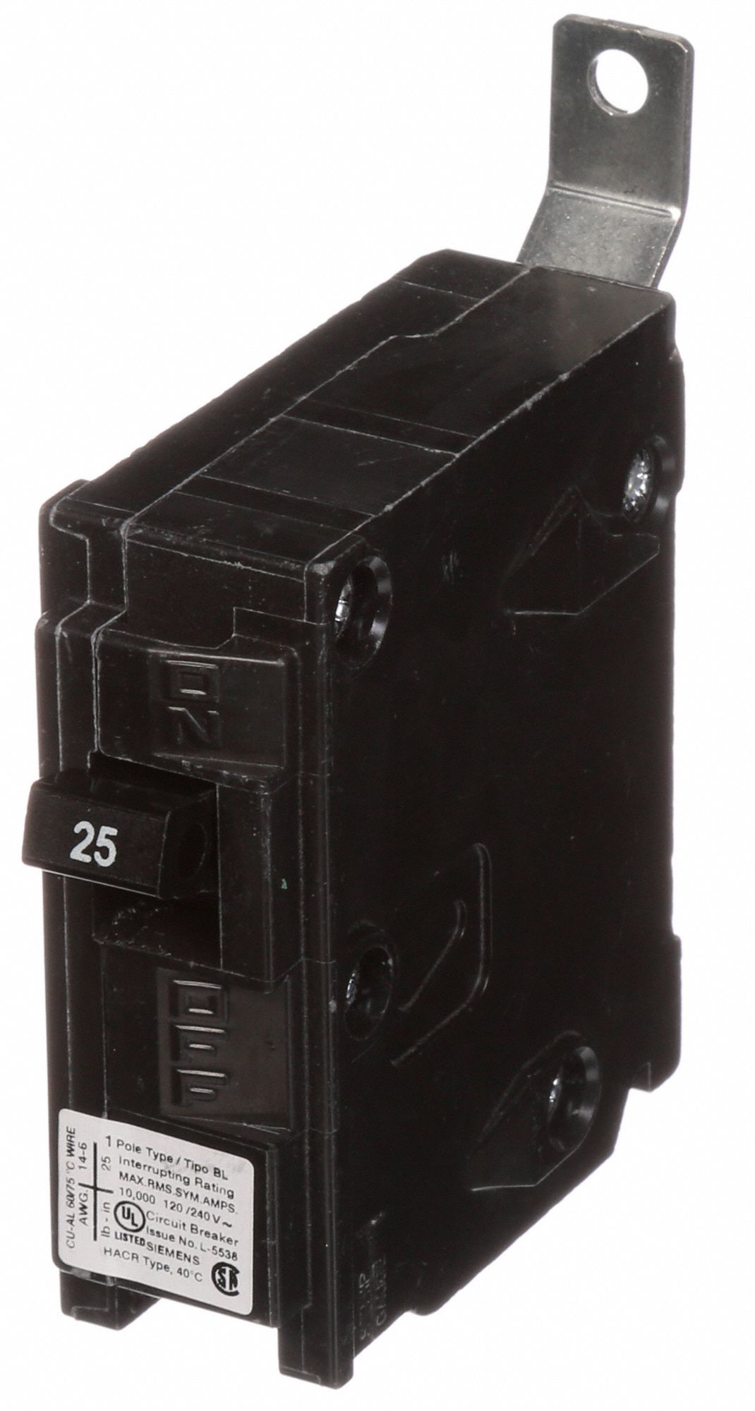 SIEMENS Miniature Circuit Breaker: 25 A Amps, 120/240V AC, Single Phase ...