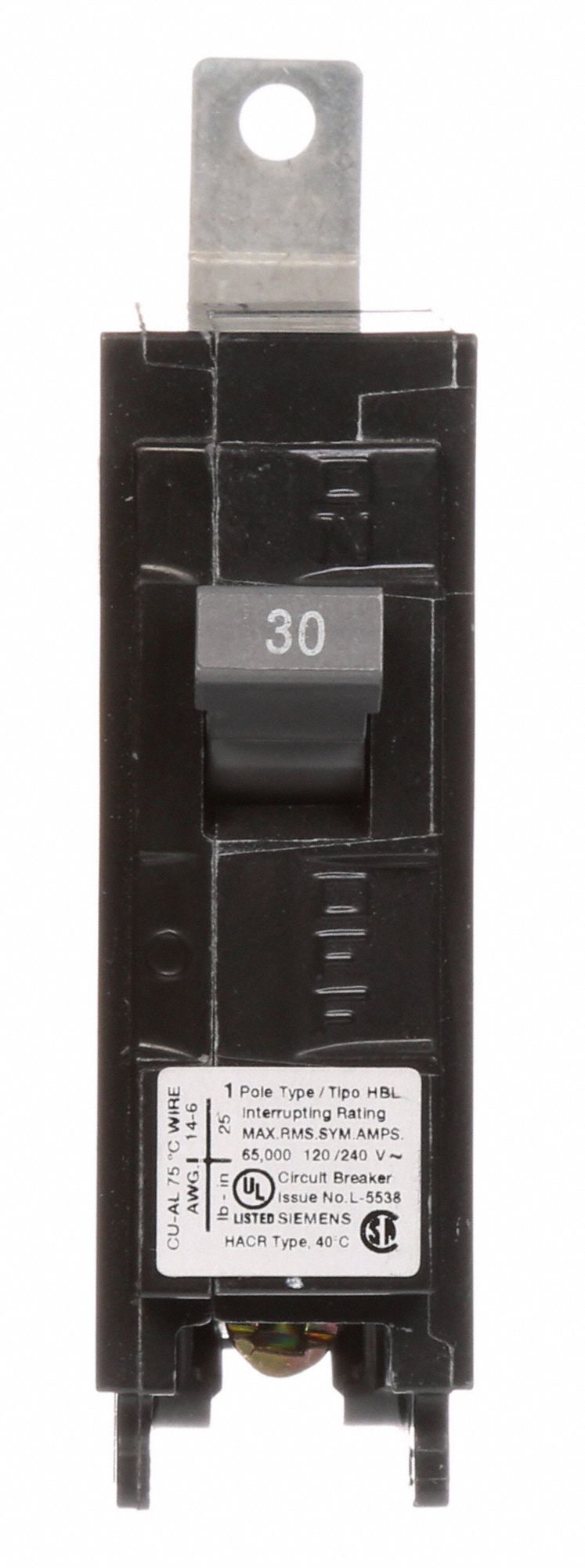 SIEMENS Miniature Circuit Breaker: 30 A Amps, 120/240V AC, Single Phase ...