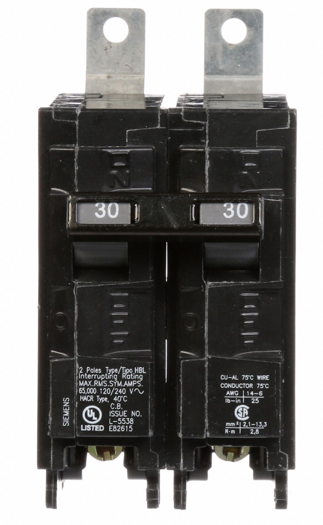 SIEMENS Miniature Circuit Breaker: 30 A Amps, 120/240V AC, Single Phase ...