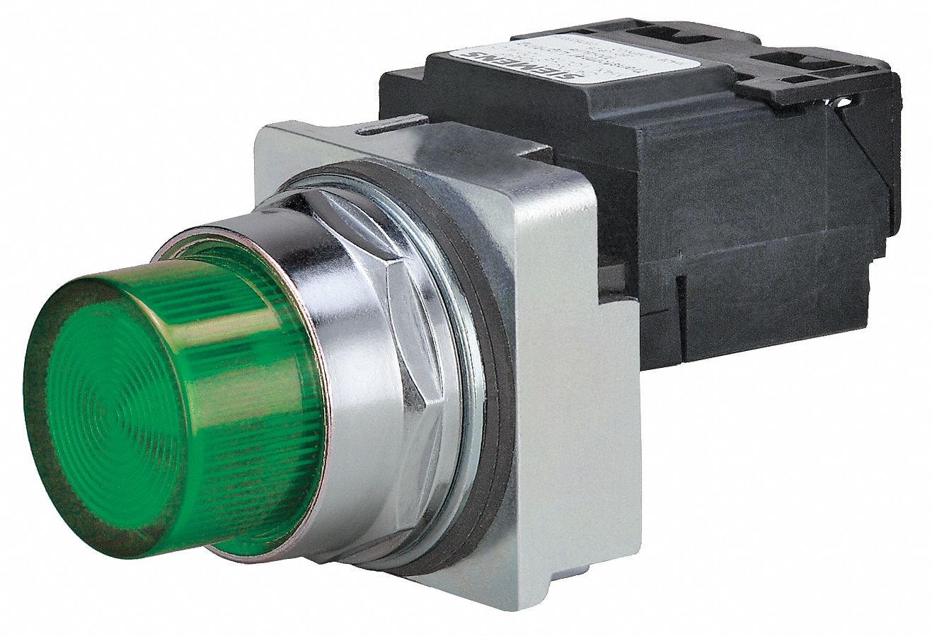 SIEMENS, 30 mm Panel Mounting Size, Green, Pilot Light - 6EWY5 ...
