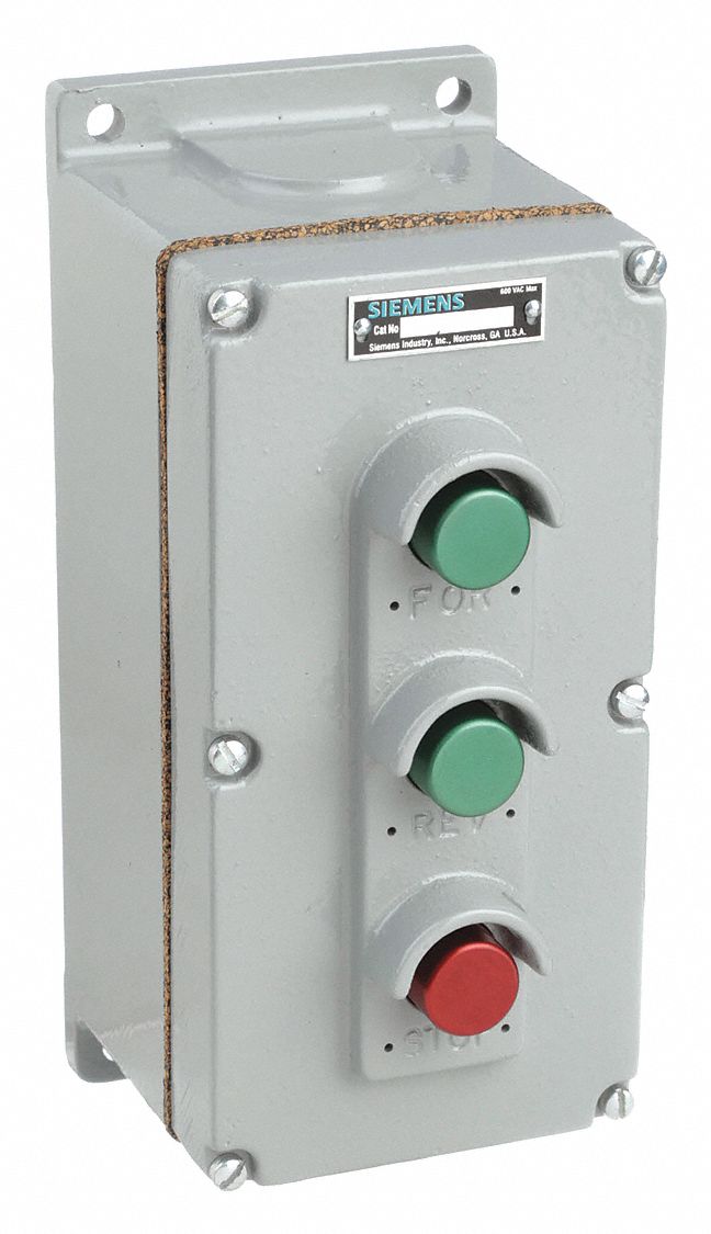 SIEMENS, (3) Push Buttons, 0 Pilot Lights, Control Station - 6EXC2|50HA3E1 - Grainger