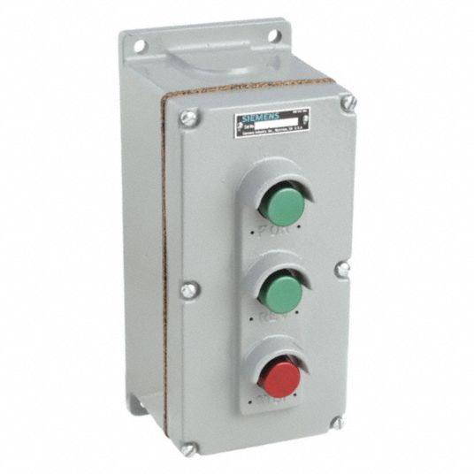 SIEMENS, (3) Push Buttons, 0 Pilot Lights, Control Station - 6EXC2|50HA3E1 - Grainger