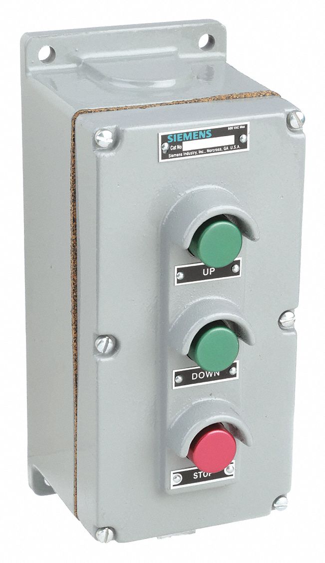 SIEMENS, (3) Push Buttons, 0 Pilot Lights, Control Station - 6EXC3|50HA3E2 - Grainger
