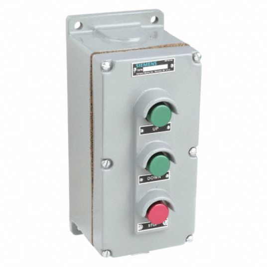 SIEMENS, (3) Push Buttons, 0 Pilot Lights, Control Station - 6EXC3 ...