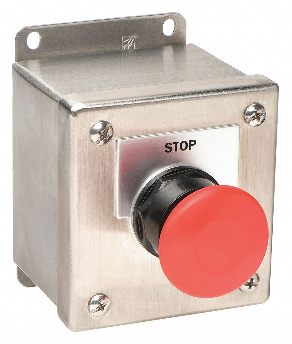 SIEMENS, Mushroom Head Push Button, 0 Pilot Lights, Control Station - 6EXC8|52C104S - Grainger