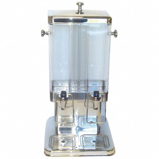 TABLECRAFT PRODUCTS COMPANY, 3 gal, Clear/Silver, Beverage Dispenser ...