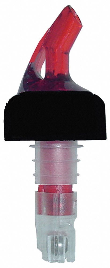 TABLECRAFT PRODUCTS COMPANY, Red, Plastic, Liquor Pourer with Clear ...
