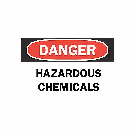 Danger Sign, Hazardous Chemicals, Header Danger, Rectangle, 7 in Height ...
