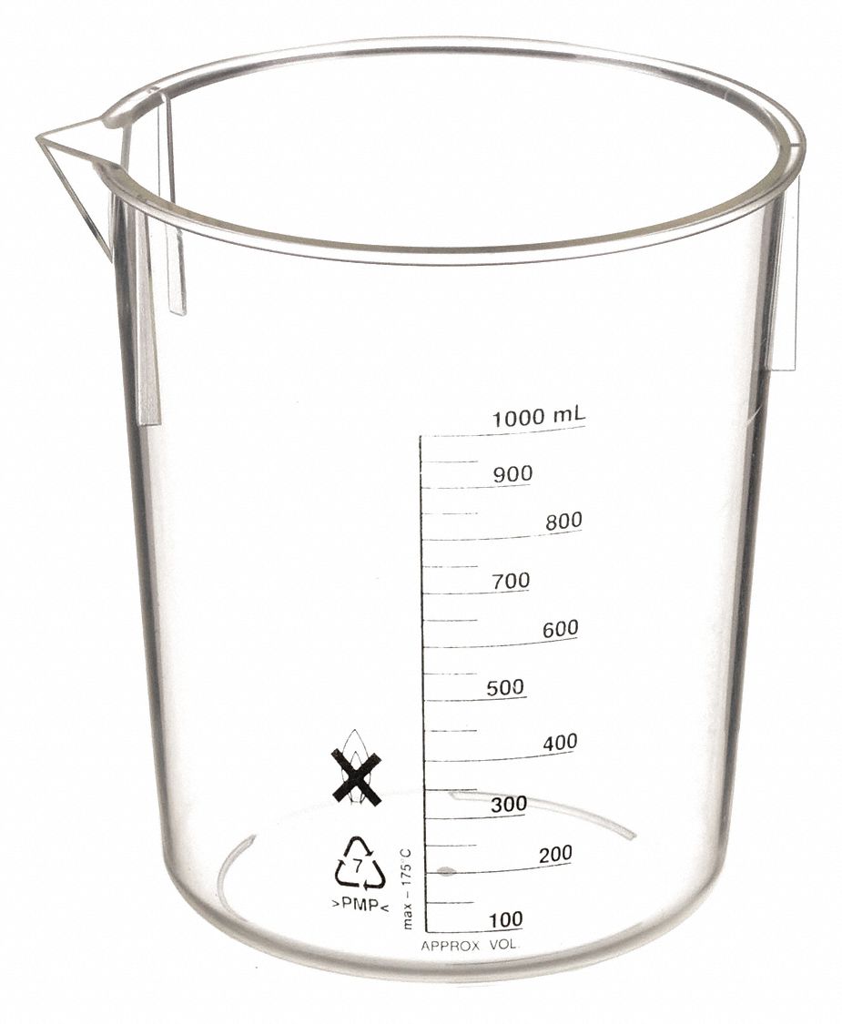 Low Form, 1 L Capacity - mL, Beaker - 6FAF2|6FAF2 - Grainger