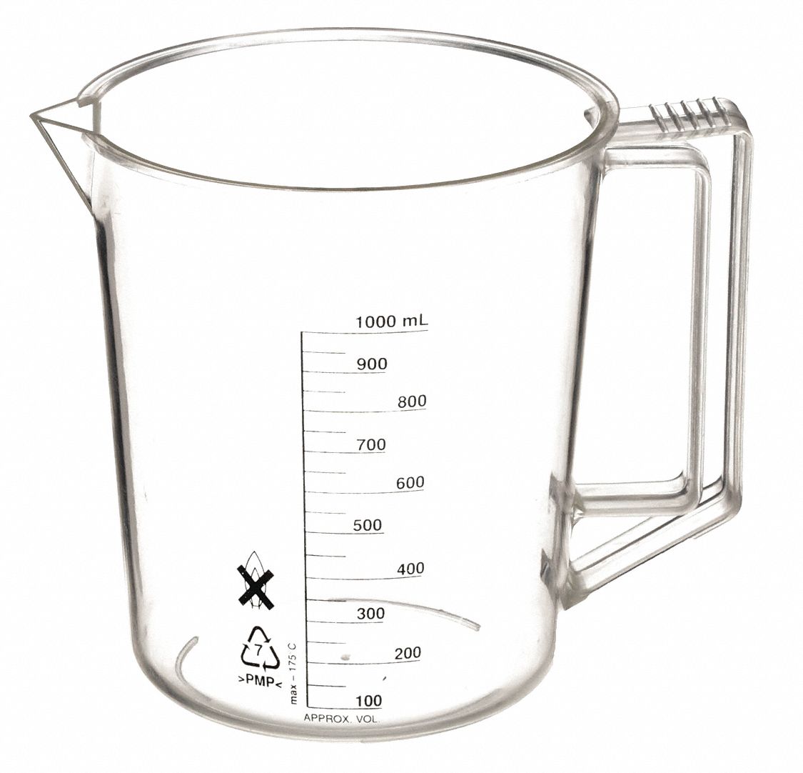Low Form with Handle, 1 L Capacity - mL, Beaker - 6FAF7|6FAF7 - Grainger