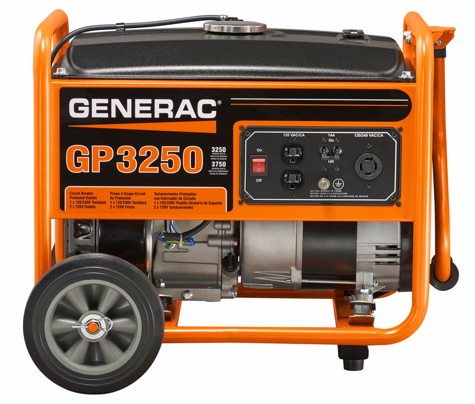 GENERAC Portable Generator, 3750W, 208cc - 6FDK3|5982 - Grainger