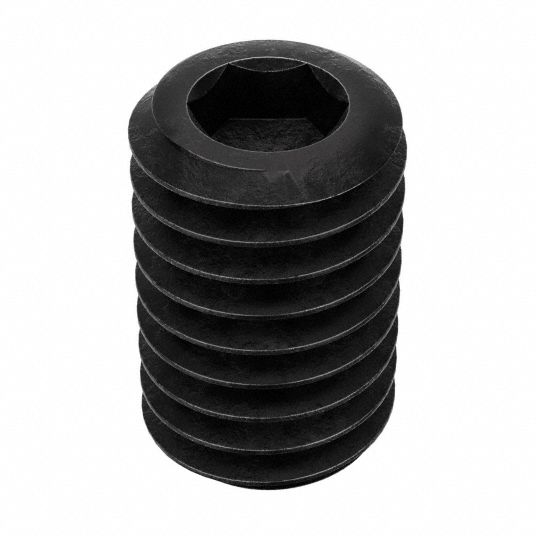 Socket Set Screw, Cup, 10mm Overall Length, M6 x 1mm, Steel, Black ...