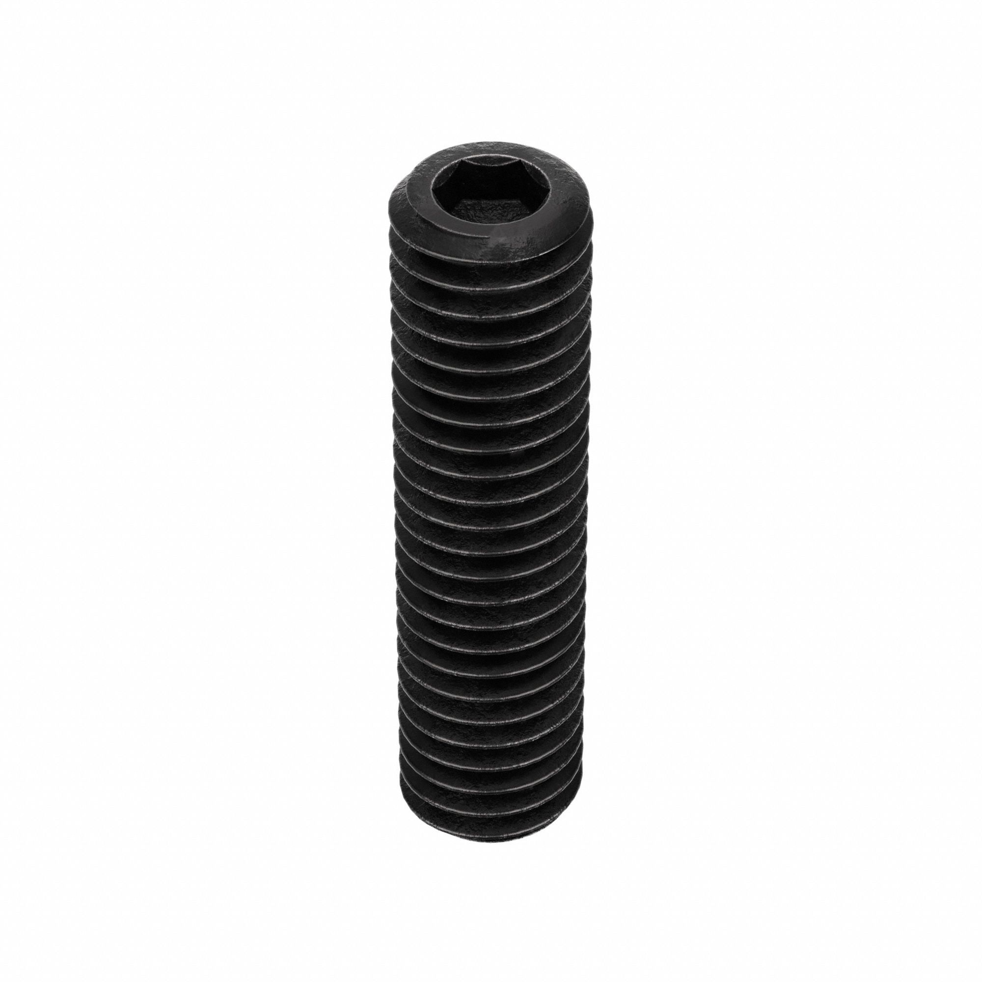 Socket Set Screw, Cup, 25mm Overall Length, M6 x 1mm, Steel, Black ...
